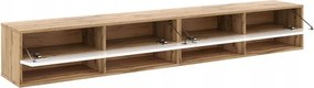 Závěsný TV stolek Derby 280 cm dub Wotan/bílý
