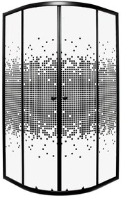Aplomo Pixel Black čtvrtkruhový sprchový kout Rozměr koutu: 90x90cm