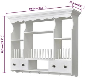vidaXL Marketos Dřevěná kuchyňská nástěnná skříňka bílá