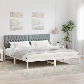 Rám postele s čalouněným čelem s čelo Bílá 200 x 200 cm 3394382