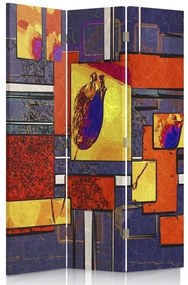 Ozdobný paraván Barevná abstrakce - 110x170 cm, třídílný, klasický paraván