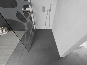 Mexen Kioto L, sprchová zástěna Walk-In 70 x 200 cm, 8mm čiré sklo bílý vzor, ​​chromový profil, 800-070-103-01-97