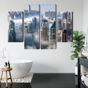 Vícedílný obraz Panorama Města Dubaj V Mlze Nedostatek Nedostatek Přírodní plátno 200x150