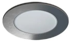 PANLUX Pevný LED podhled SPOTLIGHT IP65 ROUND bodovka, stříbrná broušená - teplá