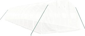 Skleník s ocelovým rámem bílý 36 m² 12 x 3 x 2 m 3188054