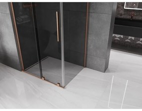 Mexen Velar L, sprchový kout s posuvnými dveřmi 100 x 120 cm, 8mm šedé sklo, měděná matná, 871-100-120-43-65