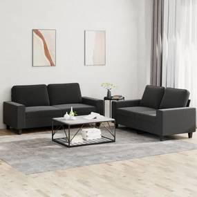 2dílná sedací souprava černá textil 3201886
