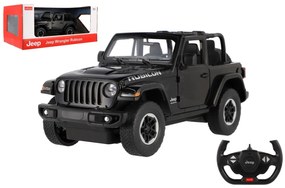 Auto RC Jeep Wrangler Rubicon RASTAR černý plast 29cm 2,4GHz na dálk. ovl. na bat. v krab. 44x19cm