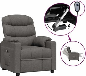 Elektrické polohovací křeslo tmavě šedé textil 3143492