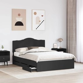 Rám postele se zásuvkou Černý 140 x 200 cm Inženýrské dřevo 3413409