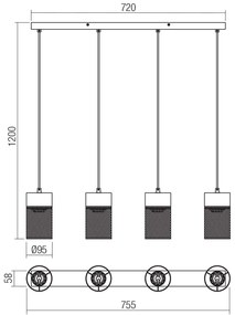 Smarter Závěsné svítidlo Stem, š.75cm