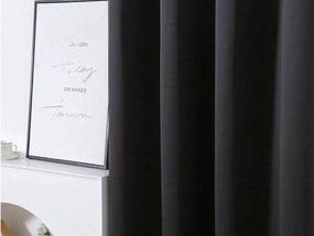 Černý závěs OXFORD 140x250 cm Zavěšení: Kovové kroužky