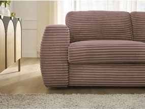 Růžová manšestrová pohovka na každodenní spaní/rozkládací 220 cm Hugo – Bobochic Paris