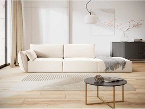 Béžová sametová pohovka levý roh 264 cm Vanda – Mazzini Sofas