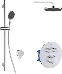 kielle Oudee - Termostatická baterie pod omítku, pro 2 spotřebiče, s příslušenstvím EcoSpare a tělesem, chrom 20602SPT50