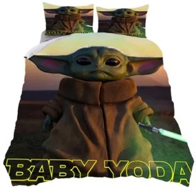 3-dílné ložní povlečení Star Wars Yoda 3D Varianta: YODA 16, Velikost: EU Double (200cmx200cm)