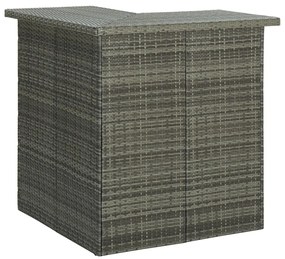 Rohový barový stolek šedý 100 x 50 x 105 cm polyratan,  313482