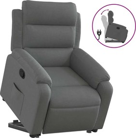 Zvedací polohovací křeslo tmavě šedé textil 3204981