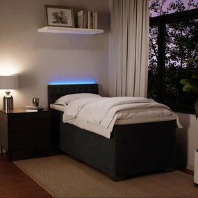 Box spring postel s matrací černá 90x200 cm samet 3288518