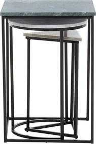 Odkládací stolky v sadě 3 ks s mramorovou deskou 40x40 cm Mandoli – Premier Housewares