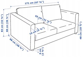 IKEA VIMLE 2-místná pohovka, Gunnared béžová