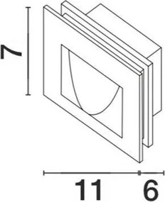 NV 726401 Venkovní zapuštěné svítidlo do zdi KRYPTON tmavě šedý hliník LED 3W 3000K 220-240V 15st. IP54 - NOVA LUCE