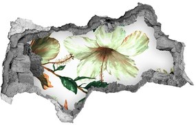 Wallmuralia Nálepka 3D díra samolepící Květy ibišku 95x73 cm