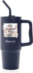 Personalizovaná nerezová termoska s barevným víčkem s fotkou mazlíčka a textem
