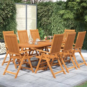 9dílný zahradní jídelní set masivní akáciové dřevo 160-240 cm 3079640