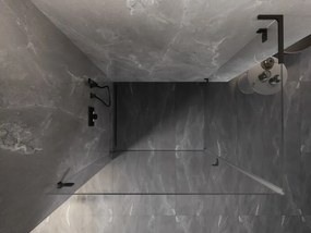 Mexen Lunar-B L sklápěcí sprchový kout levý 95 x 70 cm, čiré sklo, černá matná, 832L-095-070-70-00-L