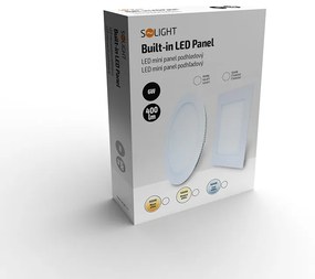 Solight LED mini panel, podhledový, 6W, 400lm, 4000K, tenký, čtvercový, bílý