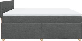 Box spring postel s matrací tmavě šedá 200x200 cm textil 3289088