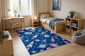 Dětský koberec protiskluzový BAMBINO 61580 modrý / oranžový
