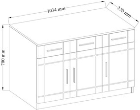 Stolarz Lempert Komoda Paris 3F3S Barva: Bílá/Sonoma