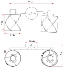 Globo 15431-2 - Bodové svítidlo BEMMO 2xE27/25W/230V