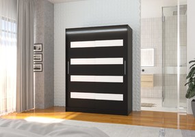 ADRK Furniture Posuvná skříň s lacobelem a LED osvětlením MARTINEZ 150 ADRK-SW-MAR-BWL-150-L