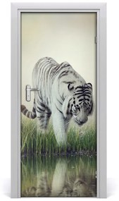 Samolepící fototapeta na dveře Bílý tygr 75x205 cm