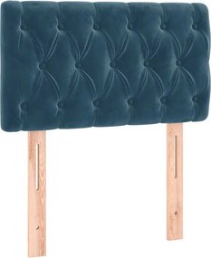 Box spring postel s matrací a LED tmavě modrá 80 x 200 cm samet 3134553