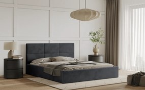 Postel TIVOLI 140x200 tmavěšedá s úložným prostorem