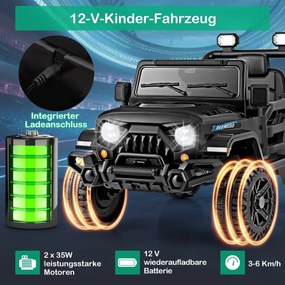 Costway Elektrické vozidlo s dálkovým ovládáním a terénními koly a LED světly