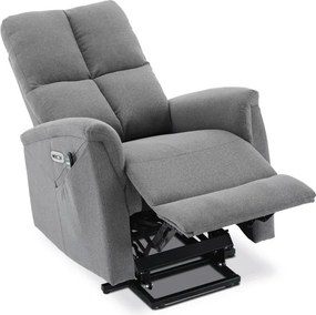 Polohovací křeslo šedé, elektrické TV-929 GREY2