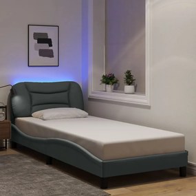 Rám postele s LED bez matrace Hvar Světle šedá 90x200 cm Látka 3213676