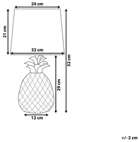 Stolní lampa stříbrná PINEAPPLE Beliani