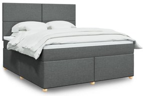 Box spring postel s matrací tmavě šedá 180x200 cm textil 3293653