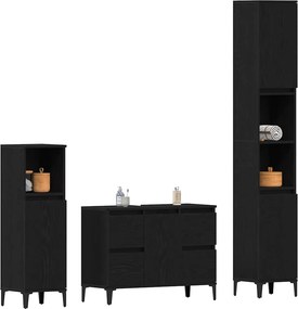 Sada koupelnového nábytku 3 ks Černý dub 30 x 30 x 180 cm 3333091