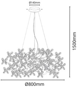 Křišťálový lustr na lanku 16xG9/40W/230V pestrobarevná