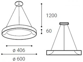 Led2 Závěsné LED svítidlo BELLA P-Z ø 60 cm, bílá Varianty: 3000K/4000K RF Control