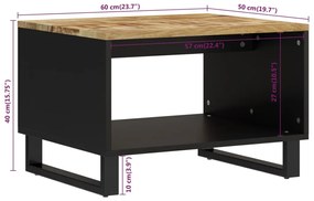 Konferenční stolek 60 x 50 x 40 cm masivní mangovníkové dřevo - Default Title