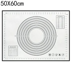 Silikonová kuchyňská podložka s měřítkem - nepřilnavá (v 8 velikostech) Barva: Černá, Velikost: 60x50 cm