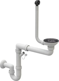 Granitový dřez se sifonem, grafit, 58x49, SIVEN 55